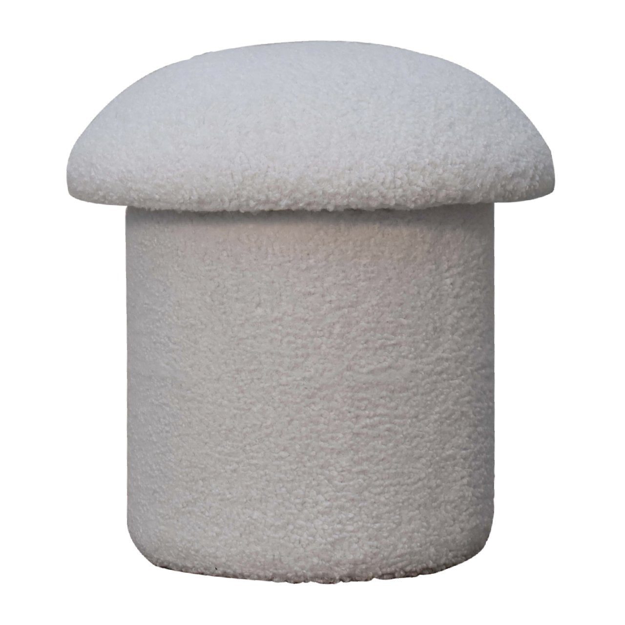 White Boucle Mushroom Footstool – Timber Charm
